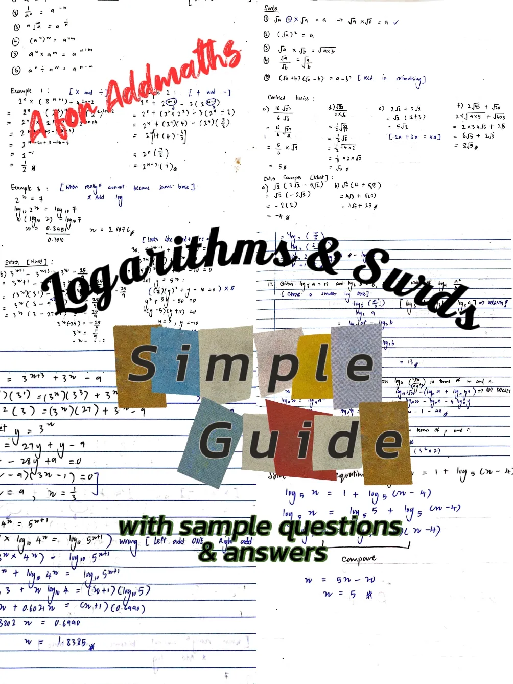 FREE notes for ADDMATHS : Logarithms & Surds | Galeri disiarkan oleh ...