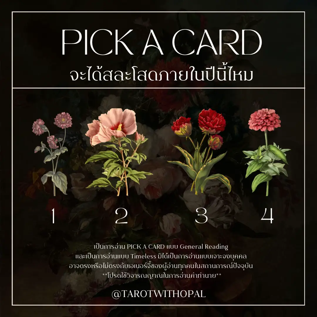 Pick A Card 🔆 จะได้สละโสดภายในปีนี้ไหม 🔆 | แกลเลอรีที่โพสต์โดย Tarot ...