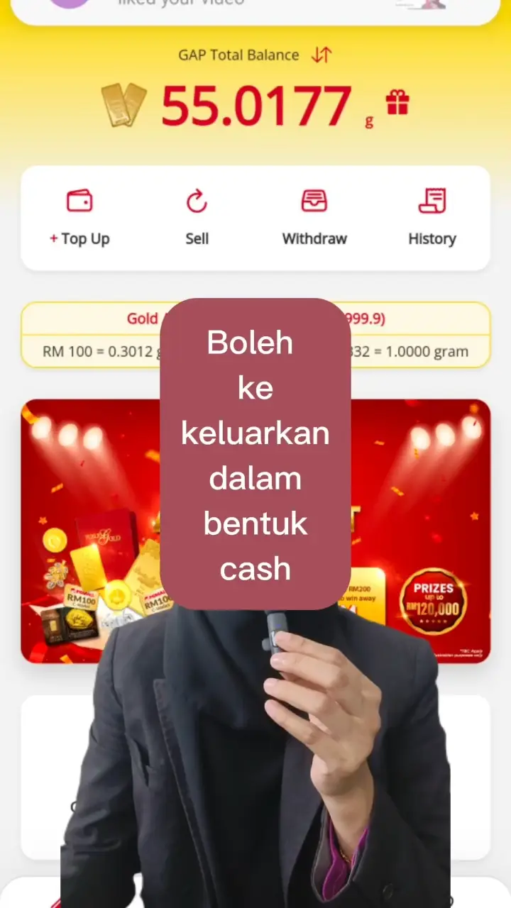 Boleh ke keluarkan cash dari akaun emas GAP? | Video diterbitkan oleh jarnahzakaria | Lemon8
