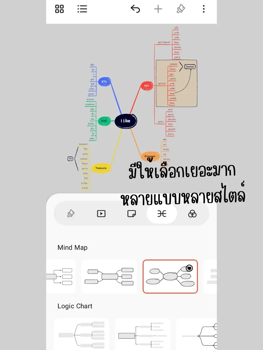 ทำสรุปmind mapง่ายๆด้วยมือถือ | แกลเลอรีที่โพสต์โดย kjn | Lemon8