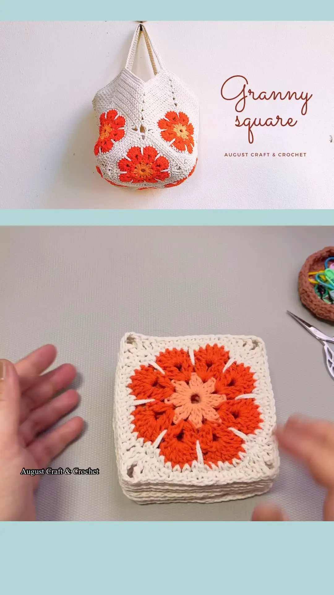 กระเป๋าโครเชต์ ทรงถุงแกง | วิดีโอที่เผยแพร่โดย August Craft | Lemon8