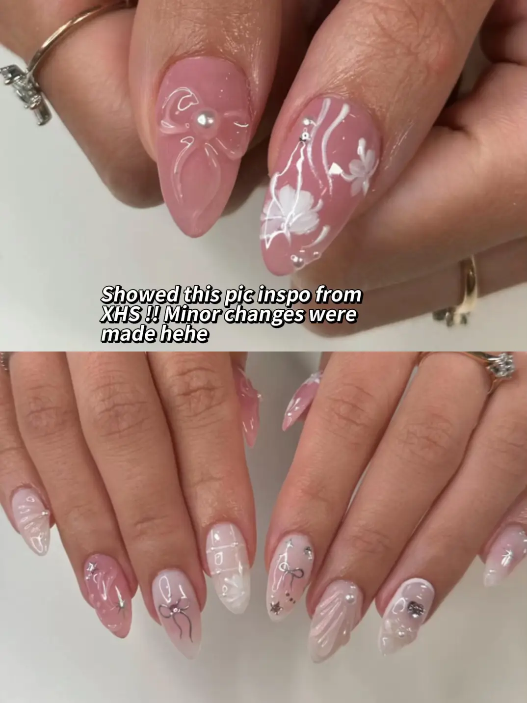 the PRETTIEST BALLETCORE nails I’ve ever gotten 😍🎀 | Gallery posted by ...