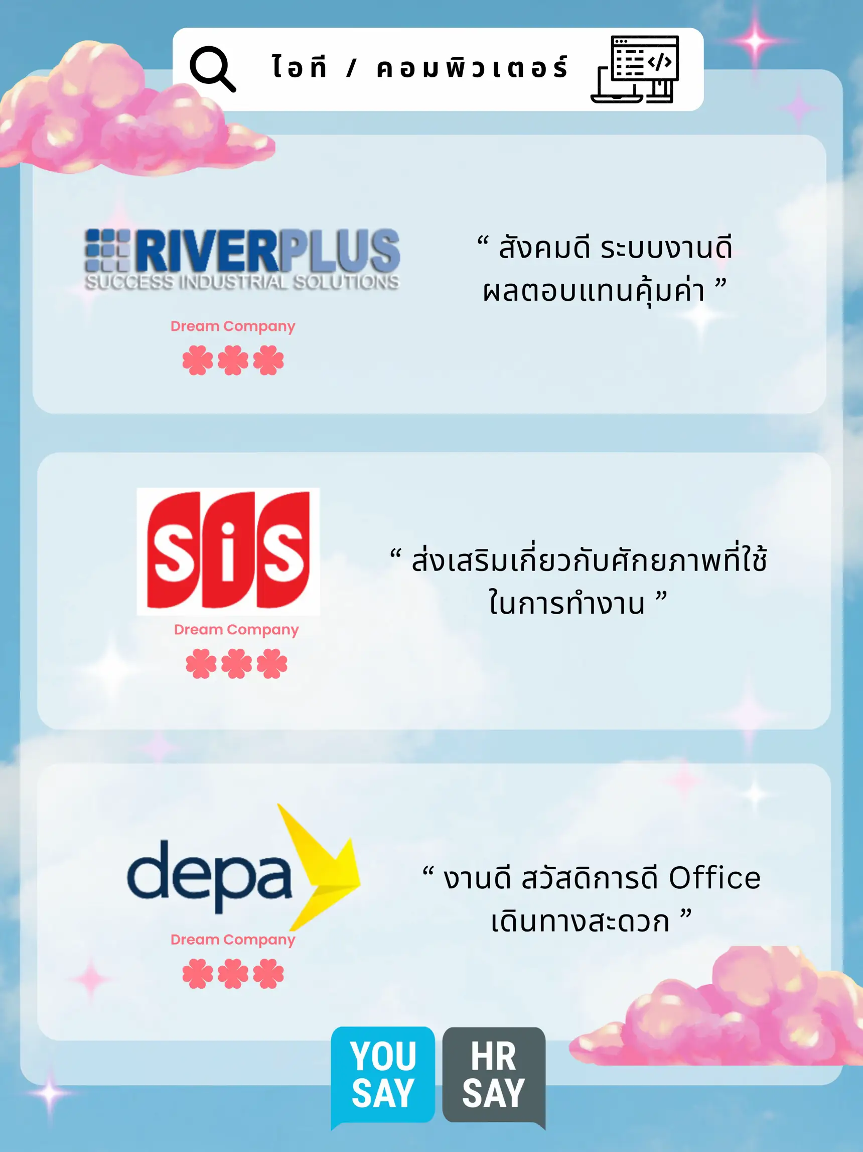 บริษัทที่ได้เป็น ‘Dream Company‘ 🌸 ในอุตสาหกรรมยอดฮิต! 🥳 | แกลเลอรีที่ ...