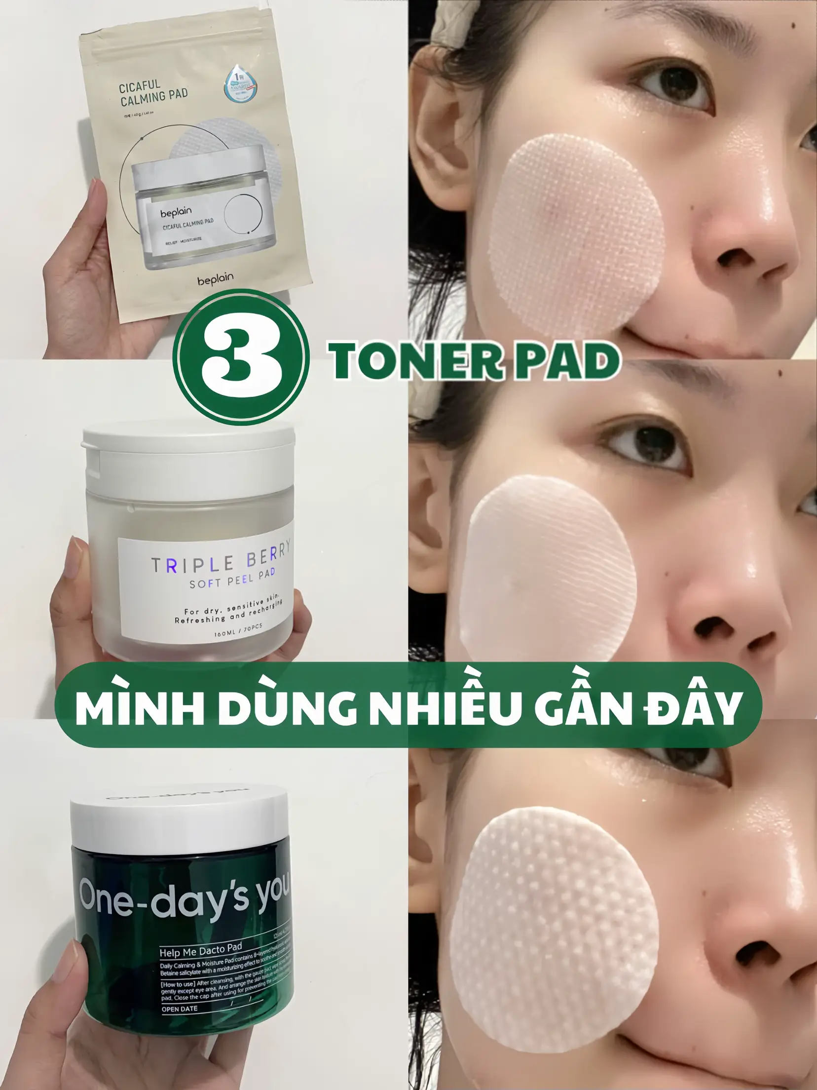 3 TONER PAD MÌNH DÙNG NHIỀU GẦN ĐÂY | Bộ sưu tập do Rose én đăng | Lemon8