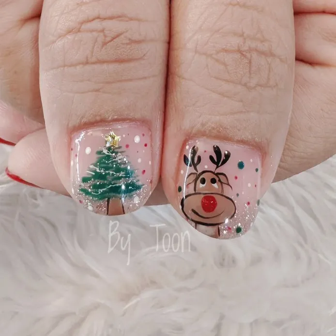 🎄🎄ใกล้วันคริสมาสต์แล้วหนา🎄 | แกลเลอรีที่โพสต์โดย Nail.by.patta | Lemon8