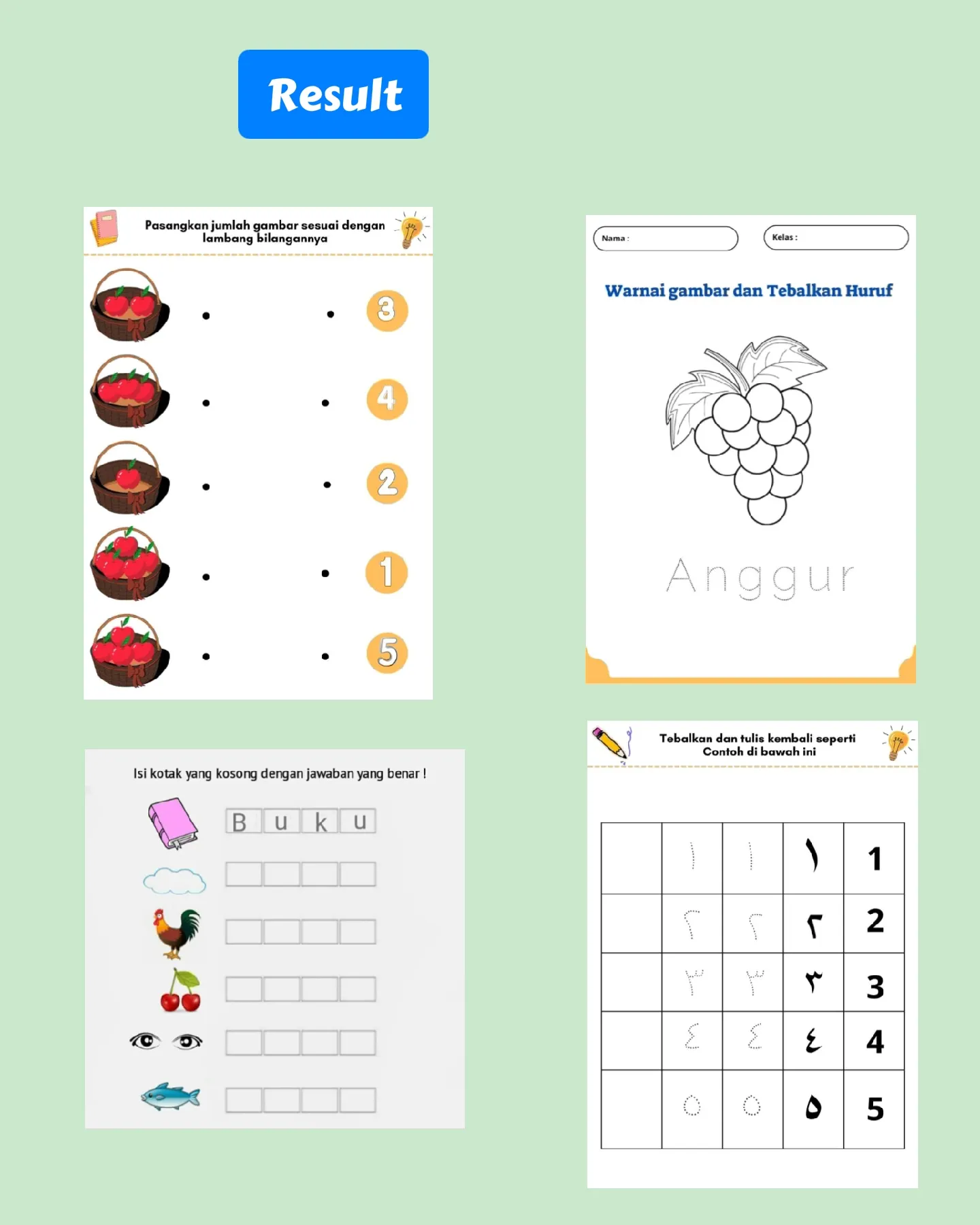 Membuat worksheet anak paud di canva | Galeri diposting oleh faa 🌸 | Lemon8