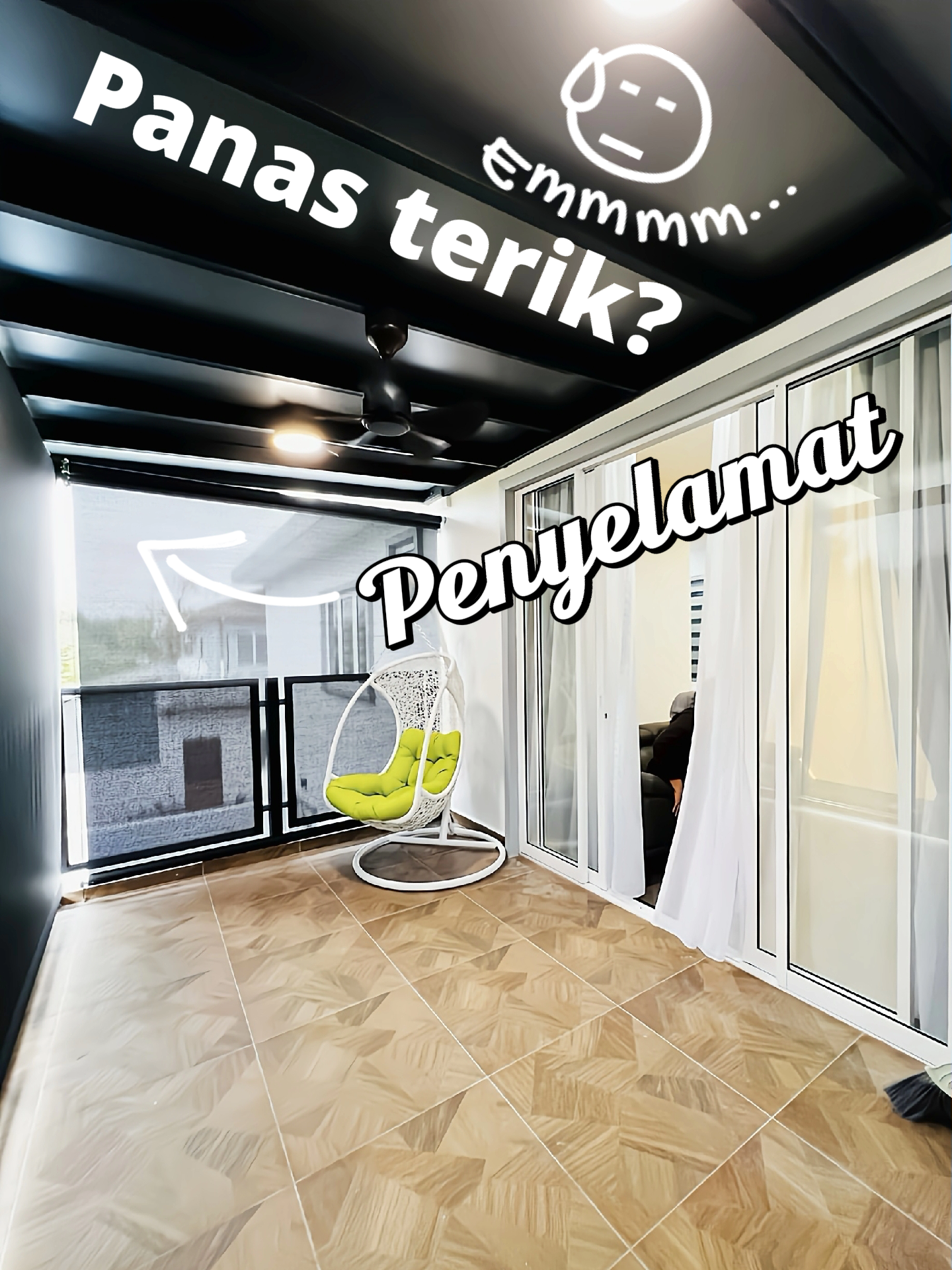 Penyelamat bila balcony hadap matahari terik | Video published by MK HOUSE | Lemon8