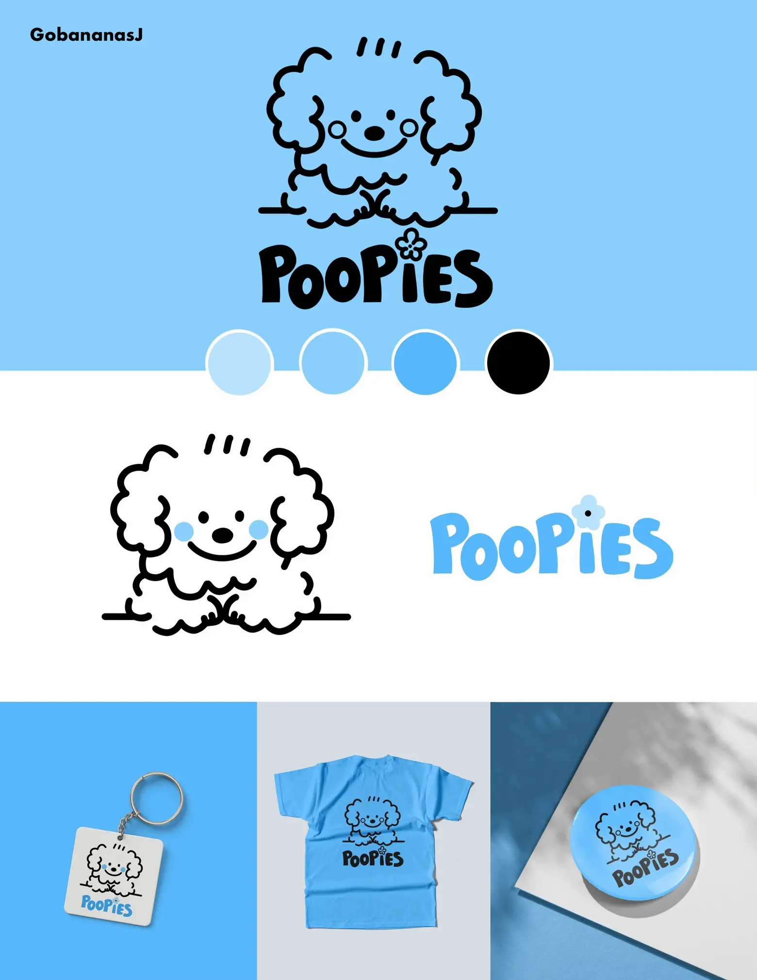 ออกแบบโลโก้ น้องหมา Poopies 🐶💙 | แกลเลอรีที่โพสต์โดย Gobananas J | Lemon8