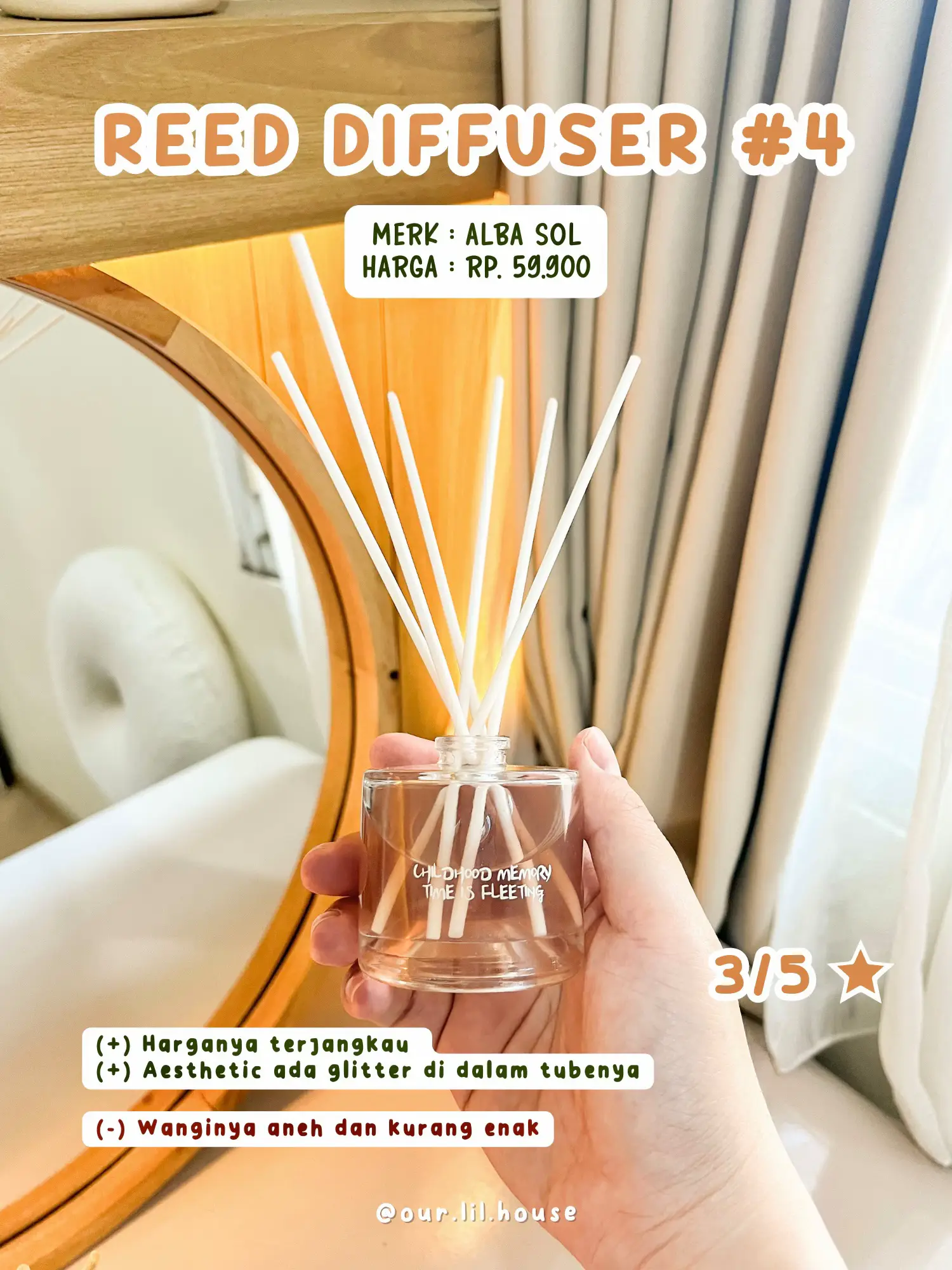 BATTLE 5 REED DIFFUSER RUANGAN 🍃 | แกลเลอรีที่โพสต์โดย our.lil.house | Lemon8