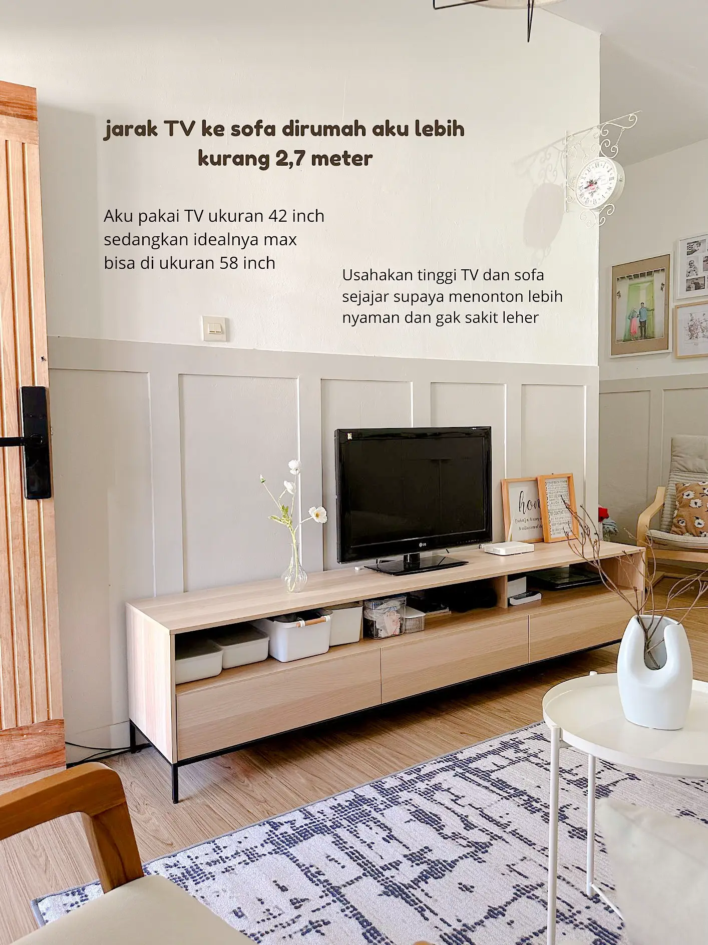 Jarak ideal TV dengan sofa, terapin rumus ini | Galeri diposting oleh Ruri_ferori | Lemon8