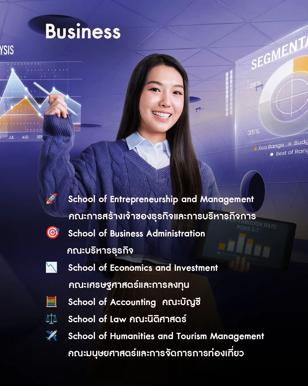 รู้จักทุกคณะใน BU ทั้ง 4 คลัสเตอร์! | แกลเลอรีที่โพสต์โดย Bangkok_BU | Lemon8