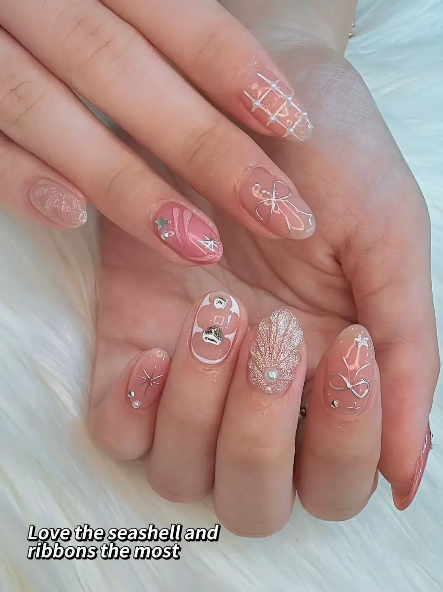 the PRETTIEST BALLETCORE nails I’ve ever gotten 😍🎀 | Gallery posted by ...