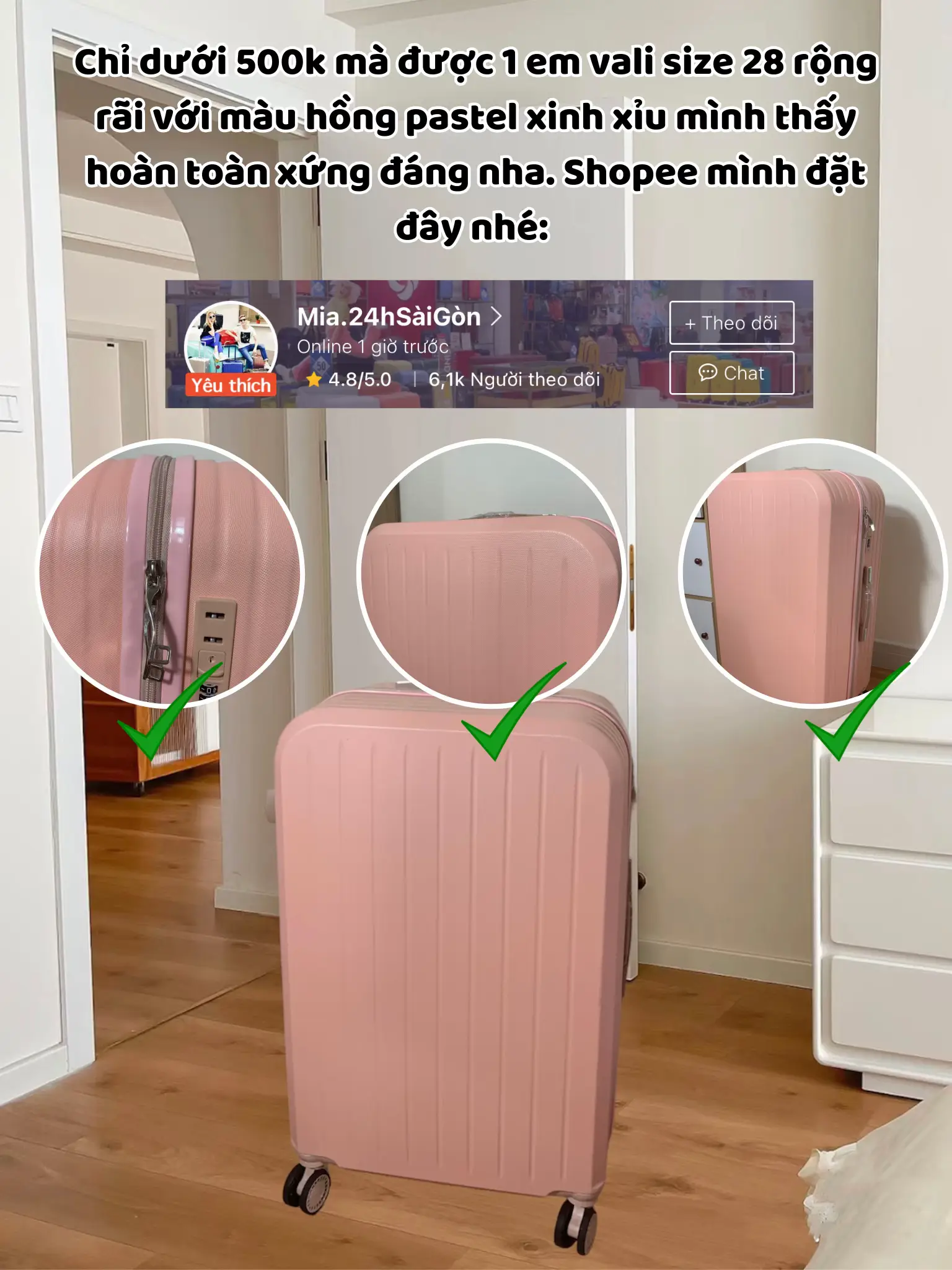 📦 UNBOXING: VALI MÀU HỒNG PASTEL CUTE DƯỚI 500K 🧸🌷 | Gallery posted by ...