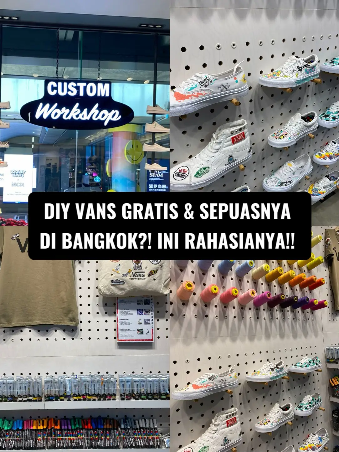 DIY VANS GRATIS & SEPUASNYA?! CUMA DI BANGKOK! | Galeri diposting oleh Vanlie | Lemon8