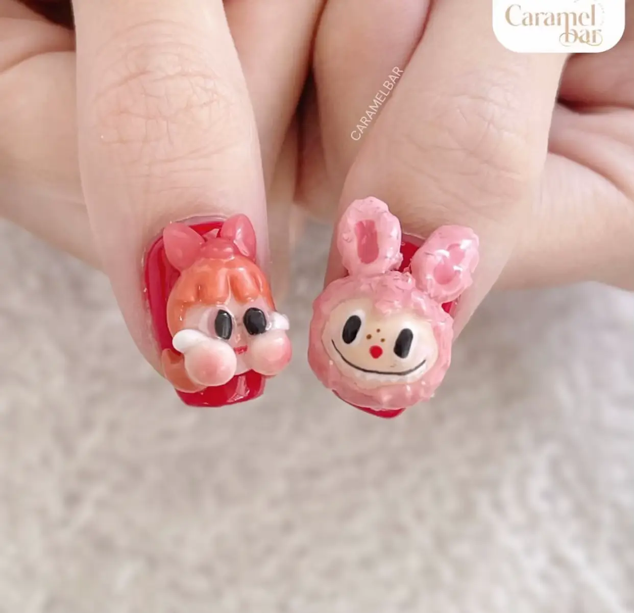 🐣Labubu nail idea 🤍 สุดคิ้ว | แกลเลอรีที่โพสต์โดย Monsikarnn | Lemon8