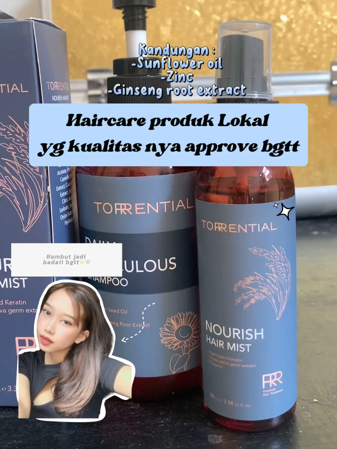 Review Torrential Shampoo & hairmist | Video dipublikasikan oleh Nabilaaa🦋 | Lemon8