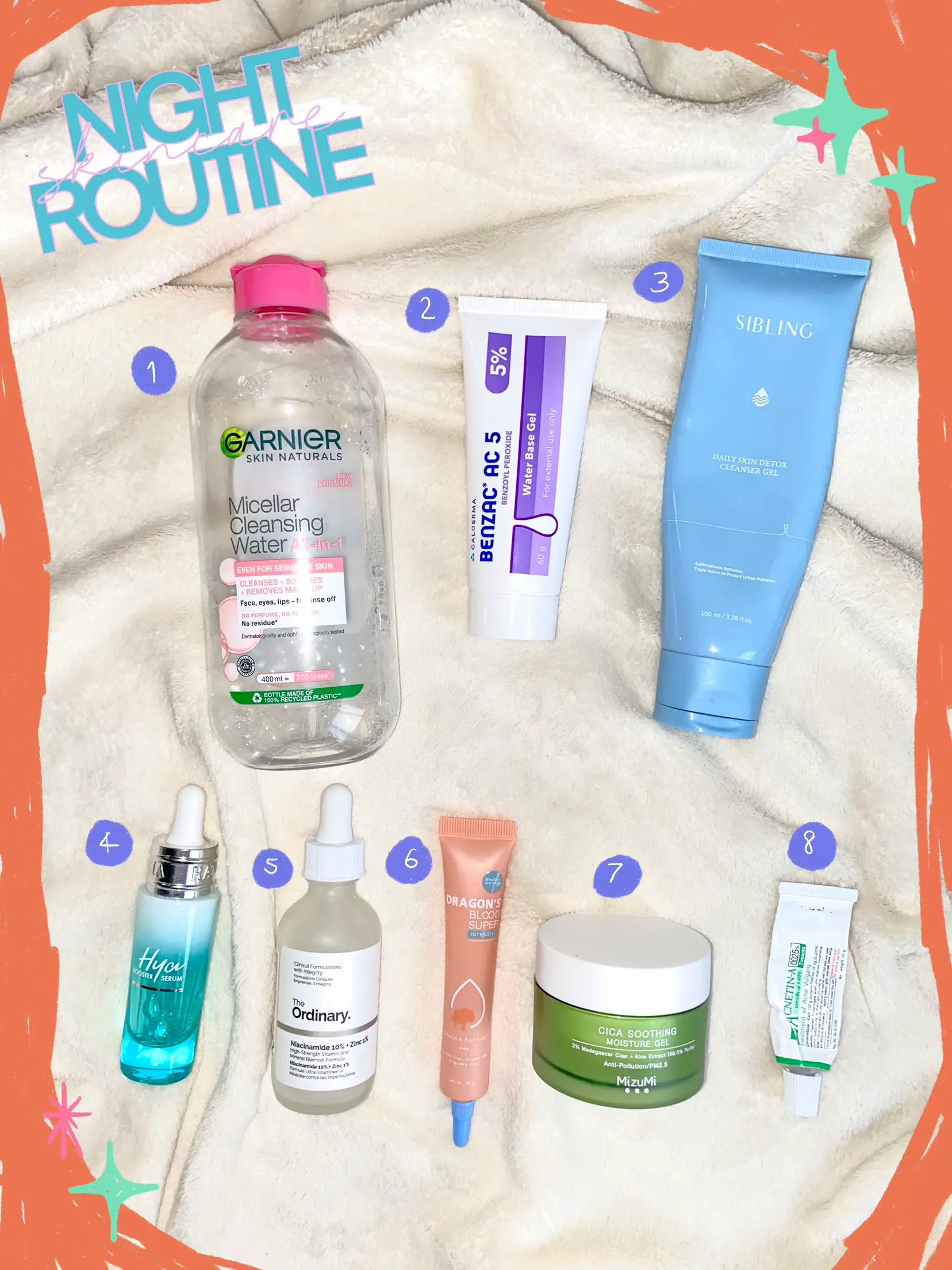 moring&night skincare routine | แกลเลอรีที่โพสต์โดย ꕀ.*auiwrixle𓆸 | Lemon8