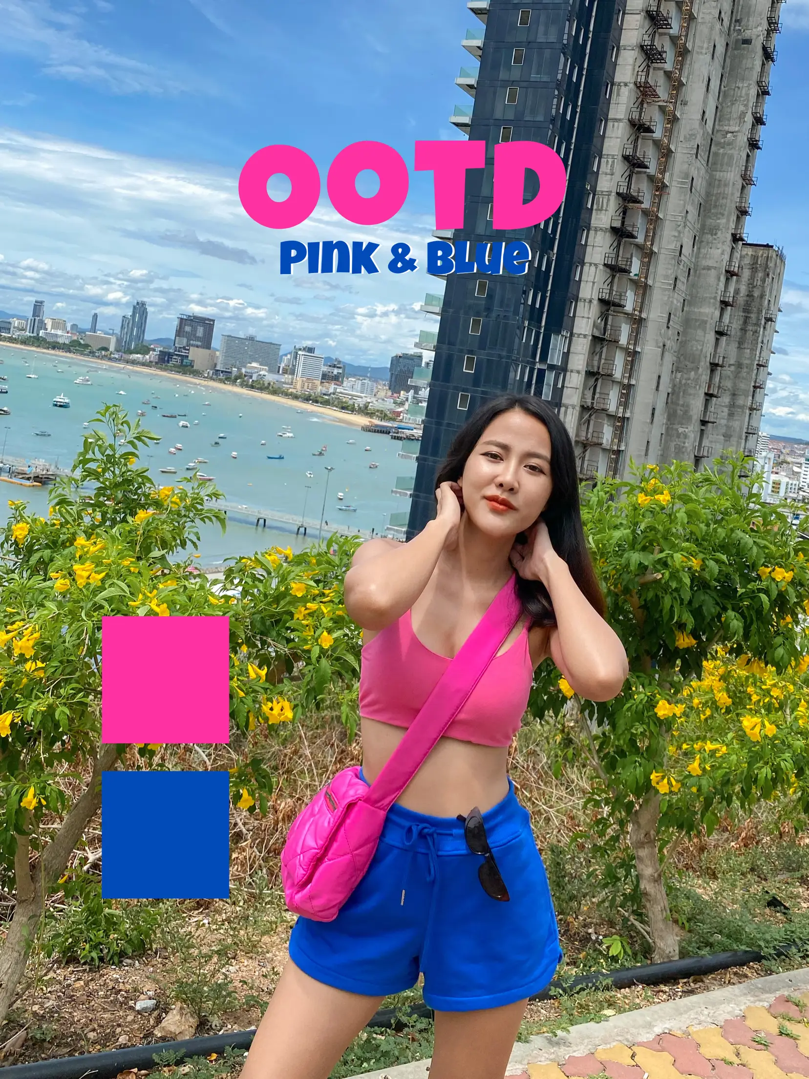 OOTD Pink & Blue | แต่งตัวคู่สีตรงข้าม ลุคสดใสไปทะเล | แกลเลอรีที่โพสต์ ...
