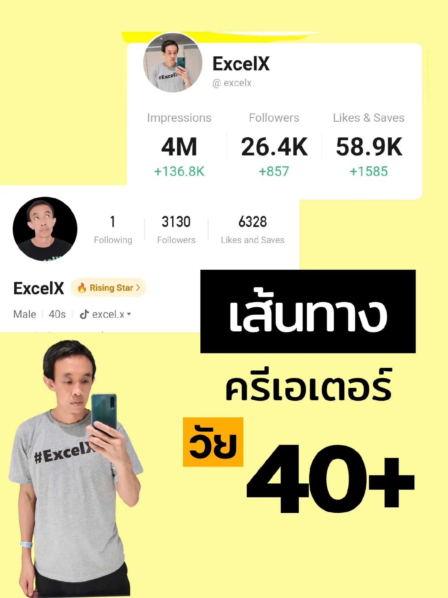 จาก 0 ถึง 4 ล้านวิว ในวัย 40+ บน Lemon8🍋 | แกลเลอรีที่โพสต์โดย ExcelX | Lemon8