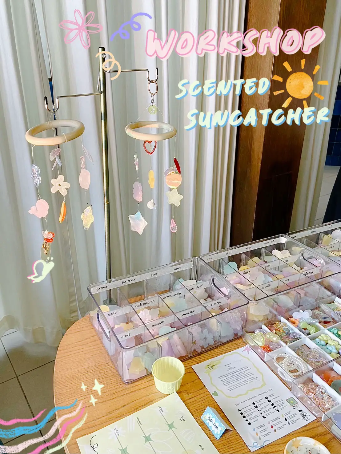 workshop ทำ scented suncatcher 🪡🧚🏻‍♀️🧤🌞🌠🎀 | แกลเลอรีที่โพสต์โดย รีวิวไปเรื่อย🤍 | Lemon8