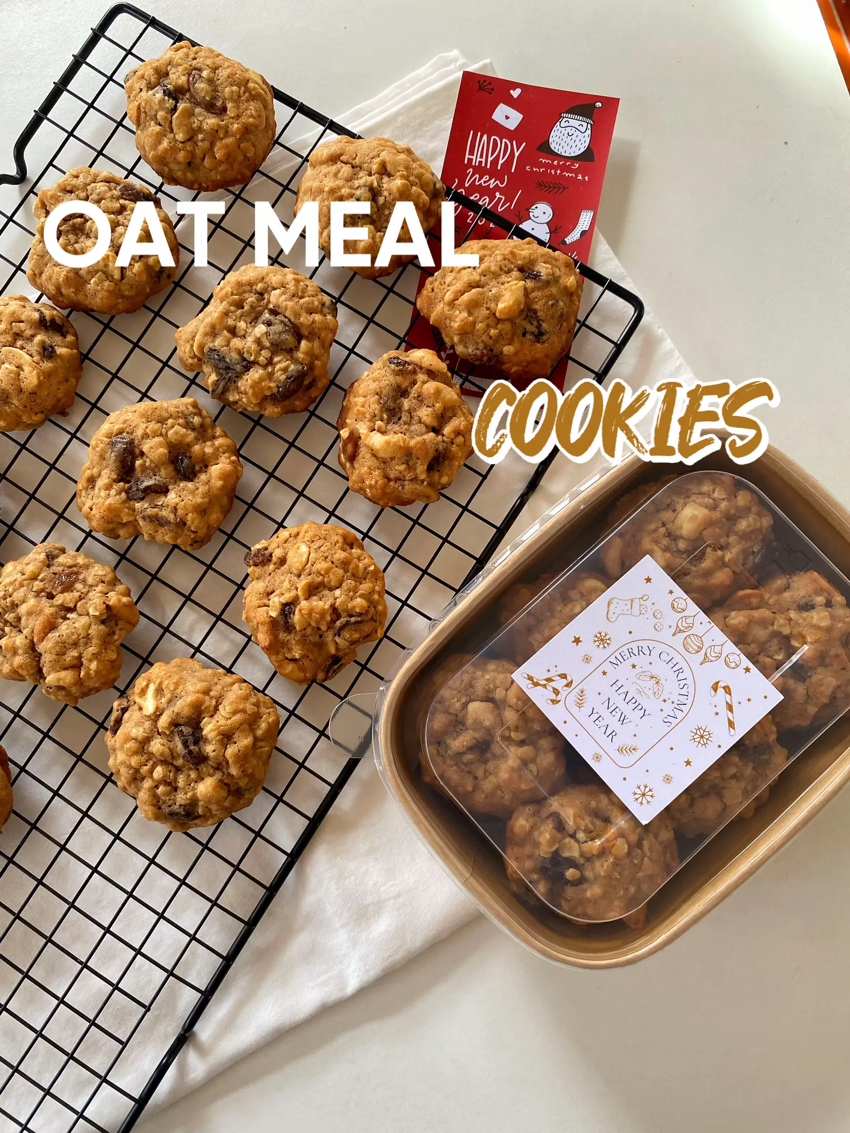 คุกกี้ข้าวโอ๊ต | Oat meal cookies | วิดีโอที่เผยแพร่โดย Porchthaninnat | Lemon8