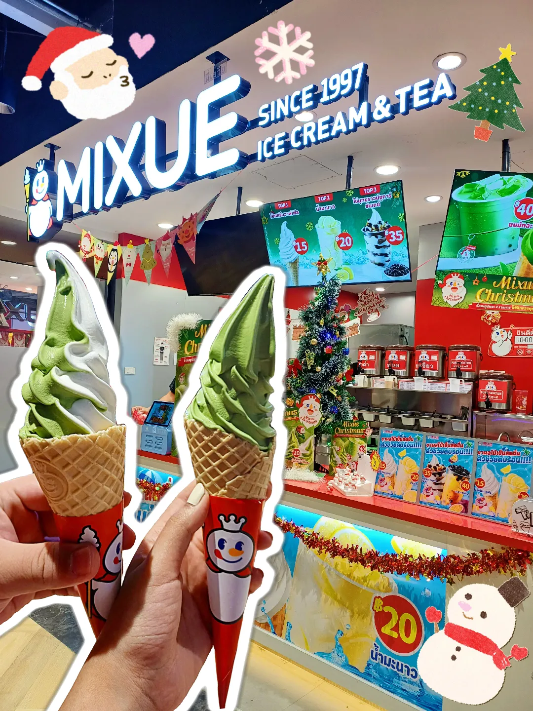 ลอง "ไอศครีมมัทฉะทูโทน" MIXUE 💚🤍 | แกลเลอรีที่โพสต์โดย พี่กินแซ่บ🌶 | Lemon8