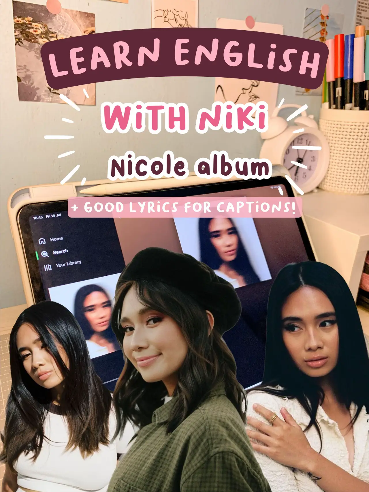 LEARN ENGLISH WITH NIKI: NICOLE ALBUM | Galeri diposting oleh studyssha | Lemon8