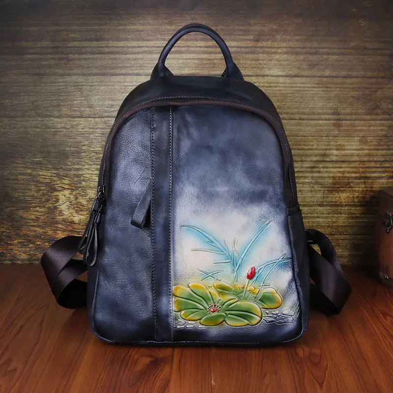 Vintage Leather Hand Painted Backpack | Gallery posted by SheHear | Lemon8