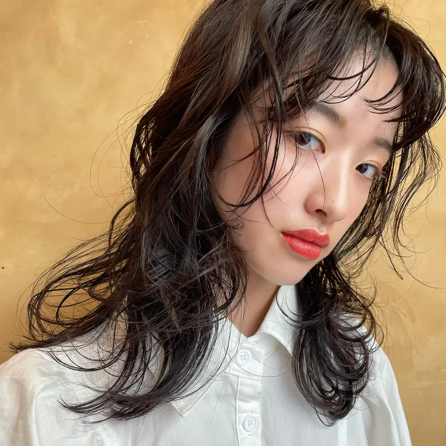 Wolf x perm hair ♡ Easy styling just rub in oil balm | Gallery posted ...