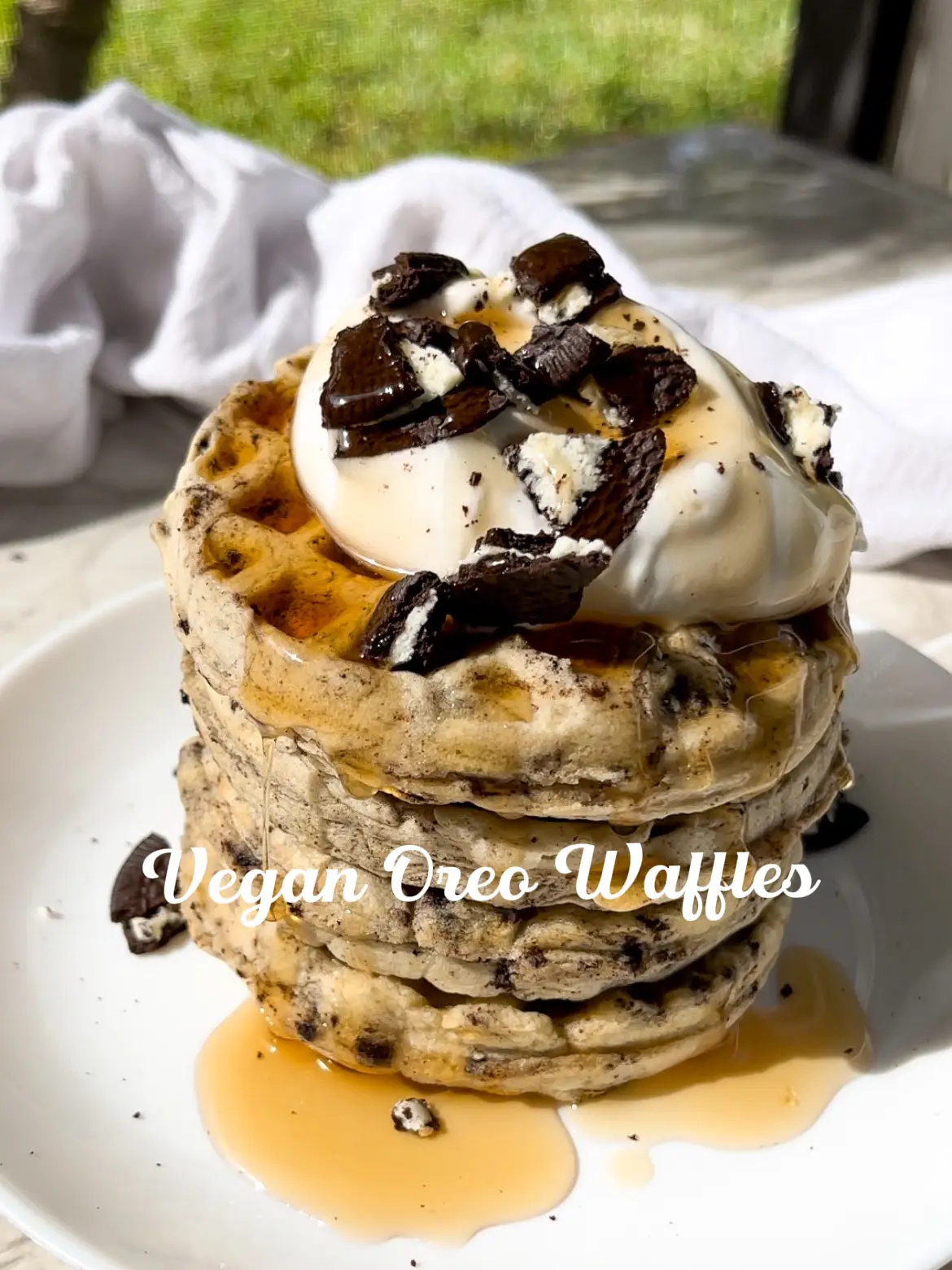 Vegan Oreo Waffles! | Video published by Kbakeswithlove | Lemon8