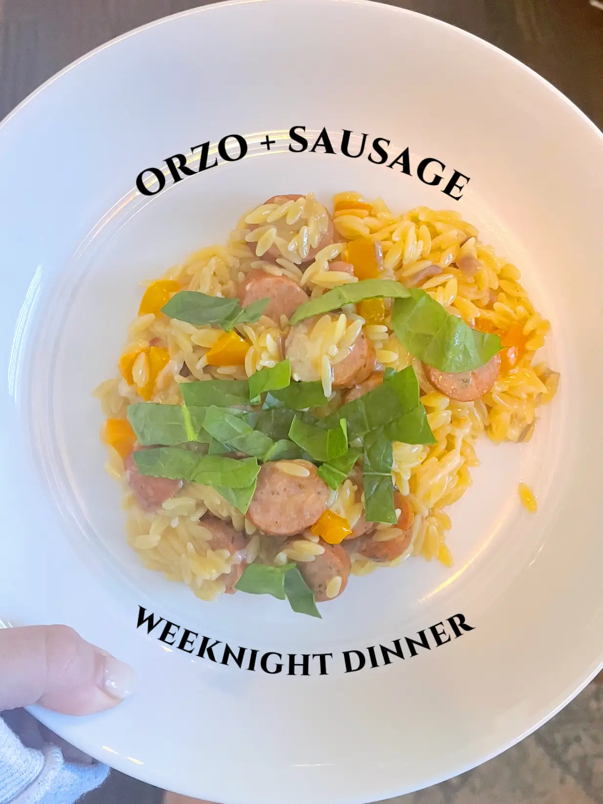 one pan orzo + chicken sausage skillet 🤍 | Gallery posted by ellie | Lemon8