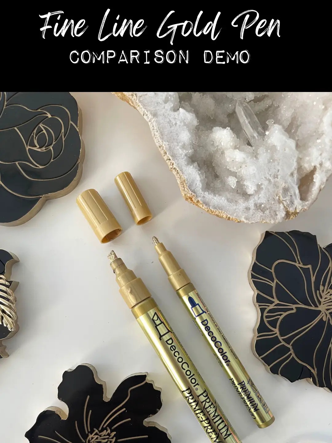 Gold paint pen comparison demo Fineline Vs Regular | Video published by ...