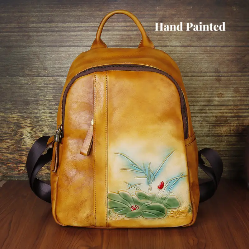 Vintage Leather Hand Painted Backpack | Gallery posted by SheHear | Lemon8