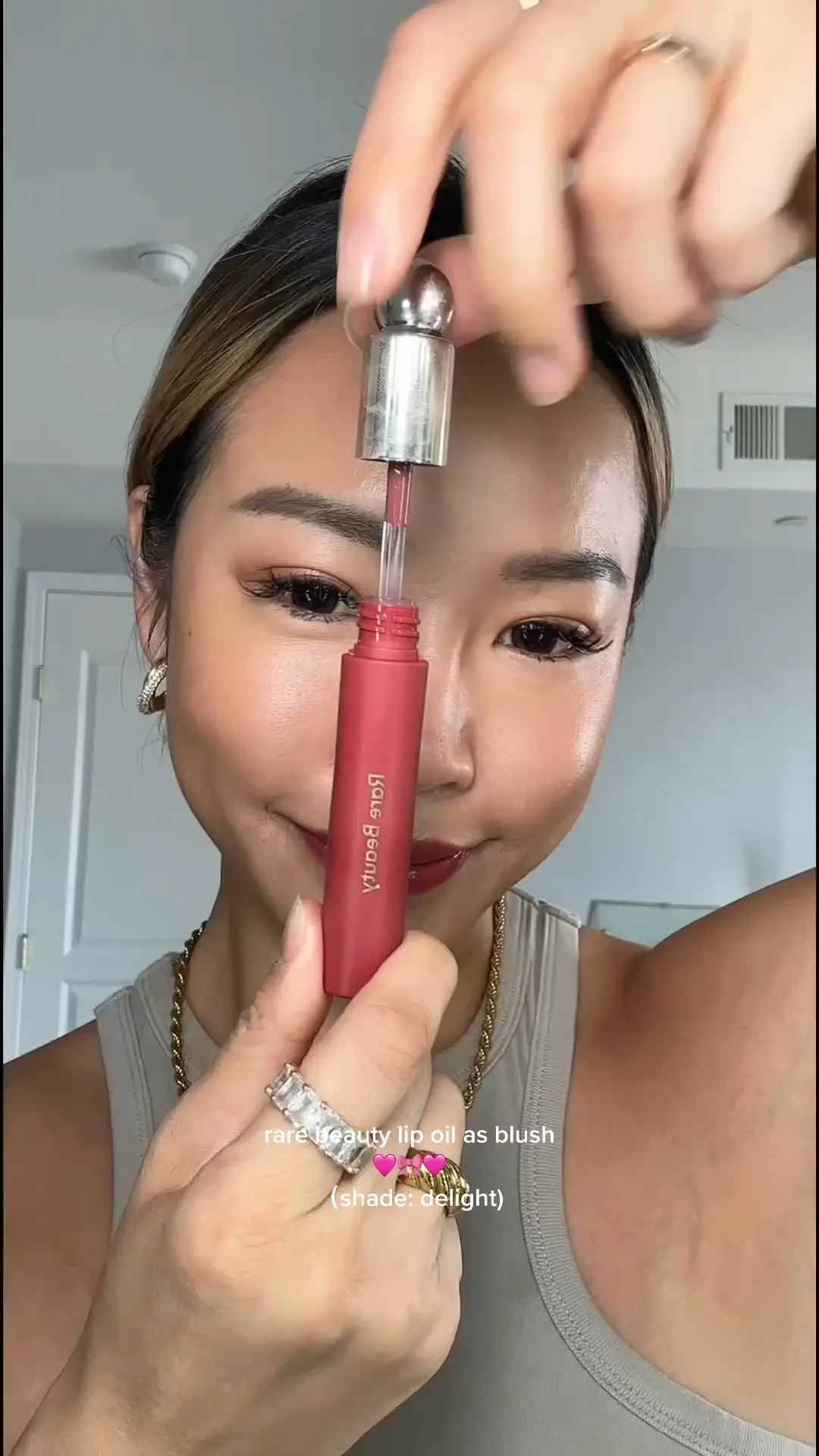 makeup | lip oil as blush | Video published by Ashlee Lai | Lemon8