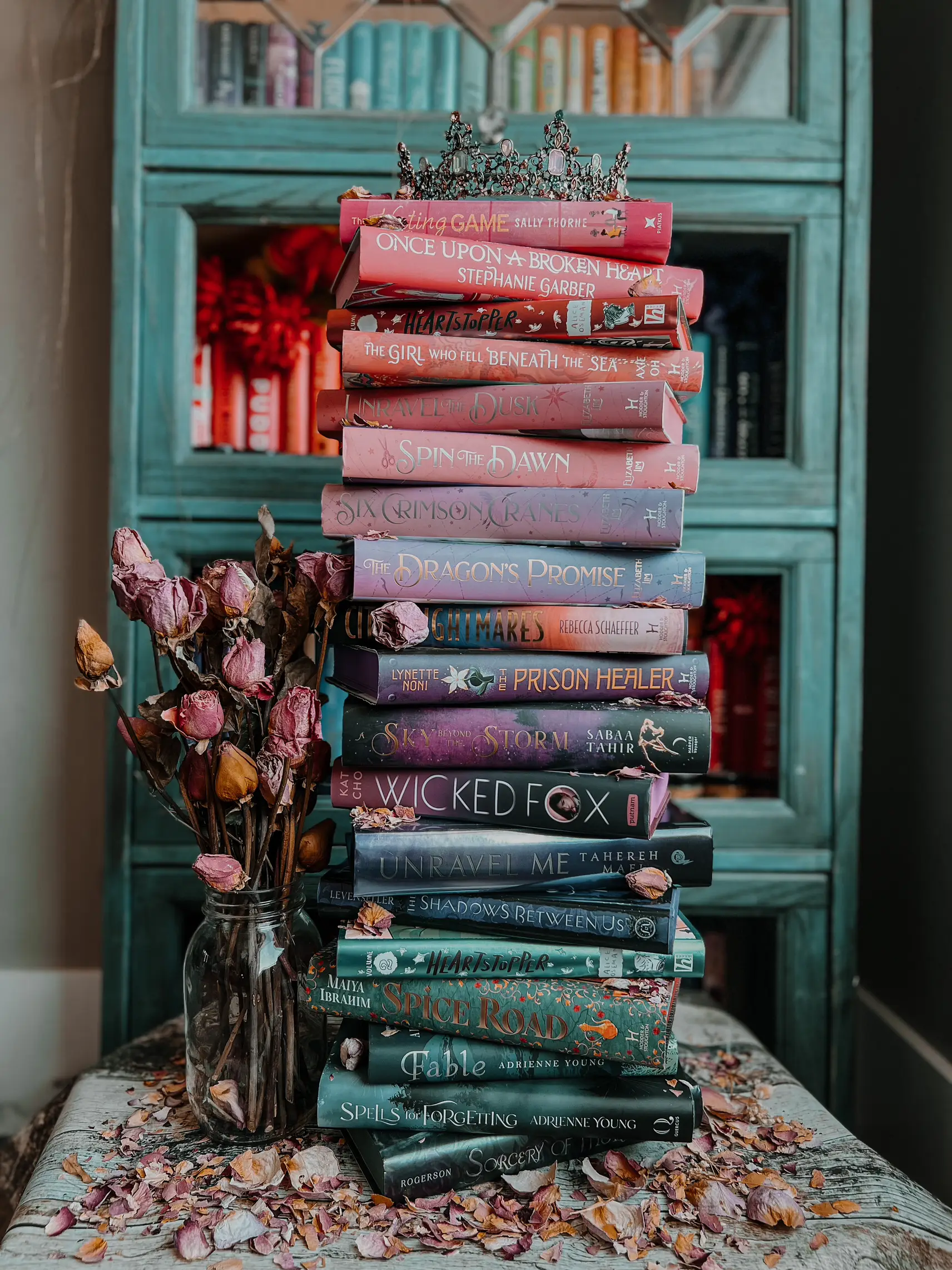 Just a pretty stack of books | แกลเลอรีที่โพสต์โดย Darkfaerietales | Lemon8