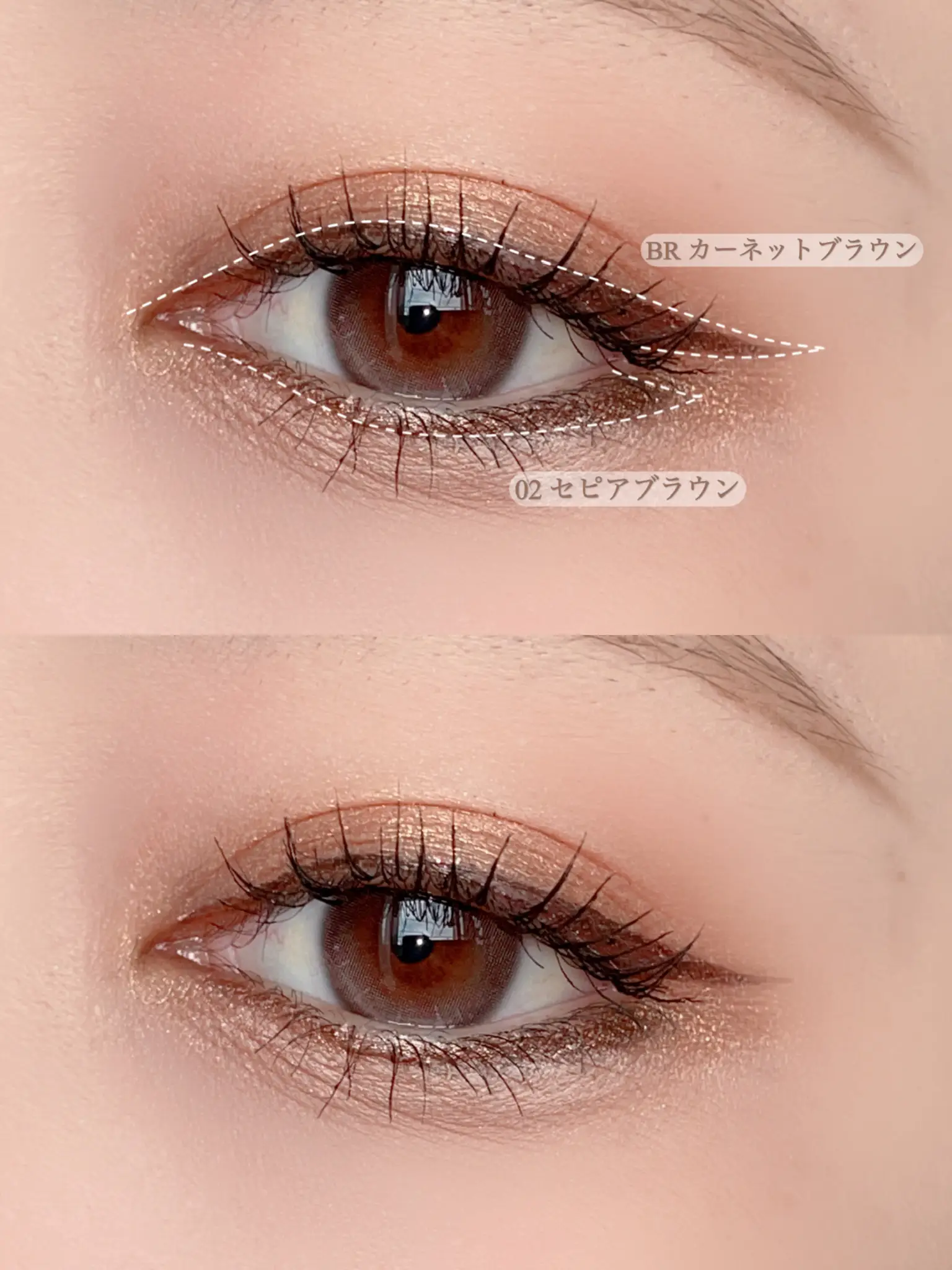 【☕️ที่น่าประทับใจ】แต่งหน้าช็อคโกแลตลาเต้พร้อมอายไลเนอร์มุก🍫 | แกลเลอรีที่โพสต์โดย 🦋Karin. | Lemon8