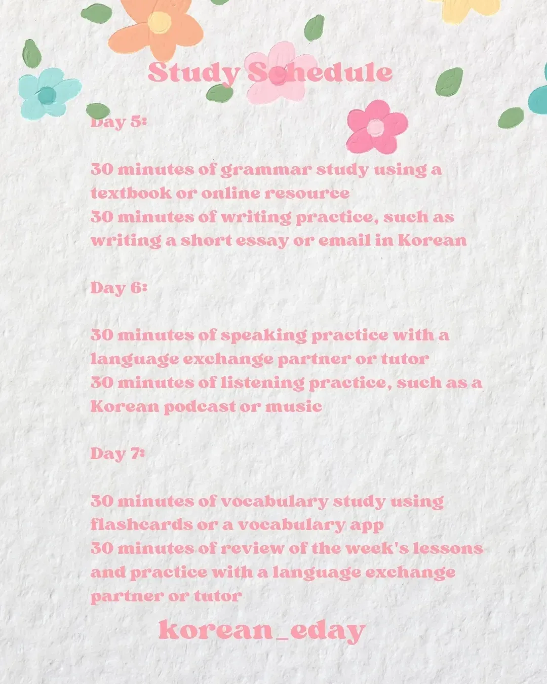Korean Study Schedule 🌸 | Gallery posted by Ann | Lemon8