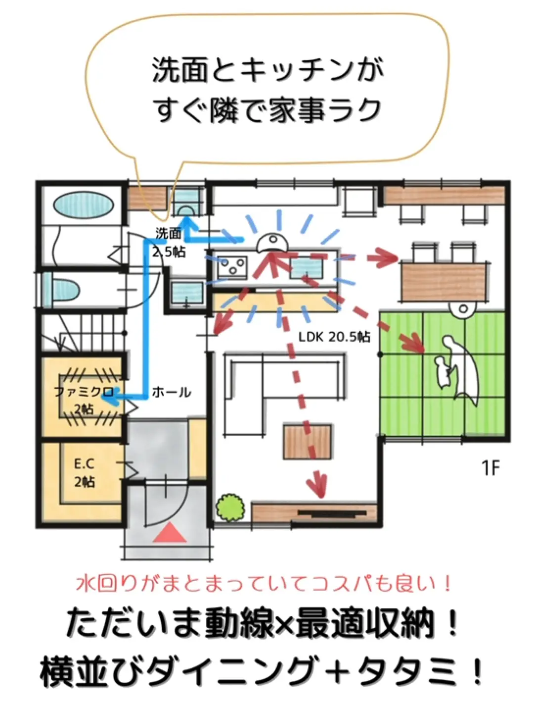 ただいま動線×横並び小上がり畳ダイニングの間取り | maalto マアルトの投稿動画 | Lemon8