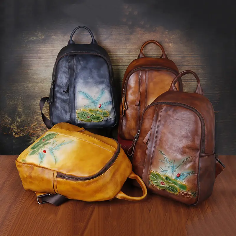 Vintage Leather Hand Painted Backpack | Gallery posted by SheHear | Lemon8