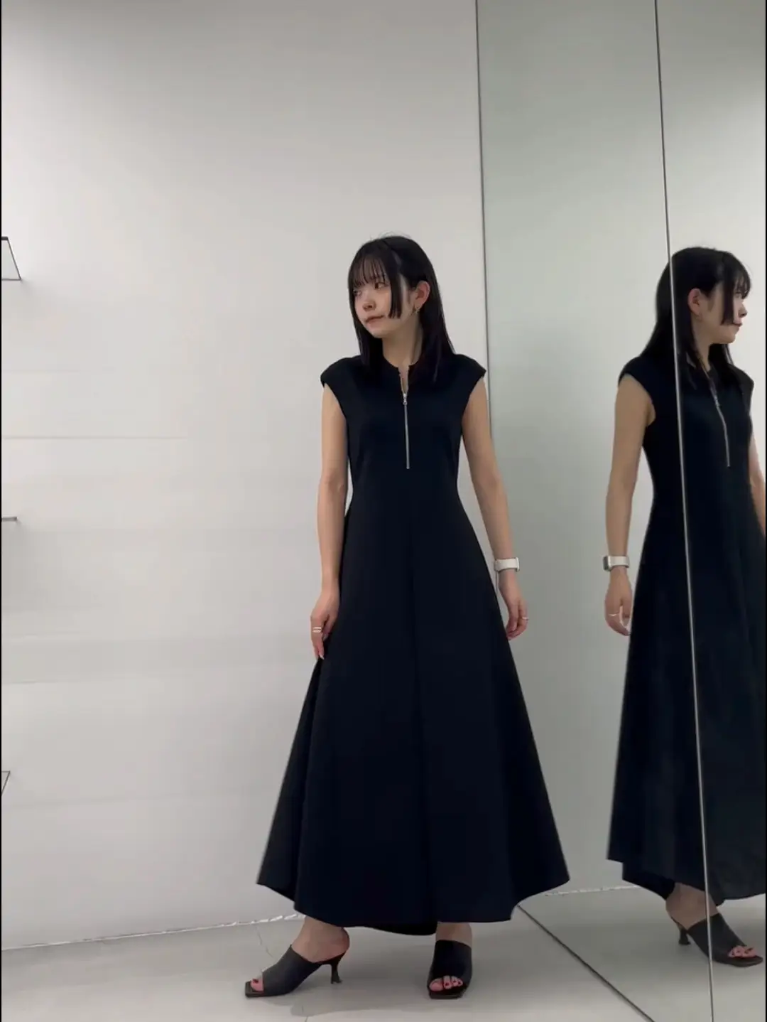 美シルエット！夏ニットワンピ！ | Risa(155cm)の投稿動画 | Lemon8