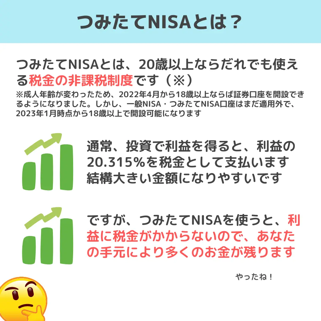 I summarized the benefits of starting Tsumitate NISA | Gallery posted ...