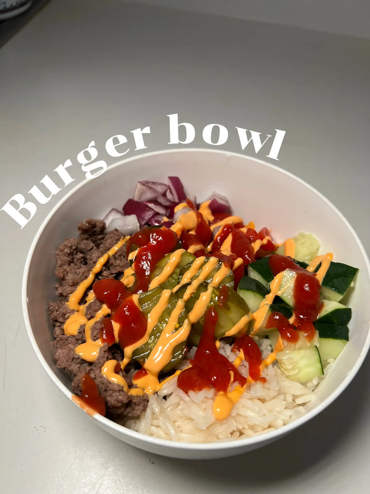 Burger bowl 🍔😋 | แกลเลอรีที่โพสต์โดย Caitlyn Block | Lemon8