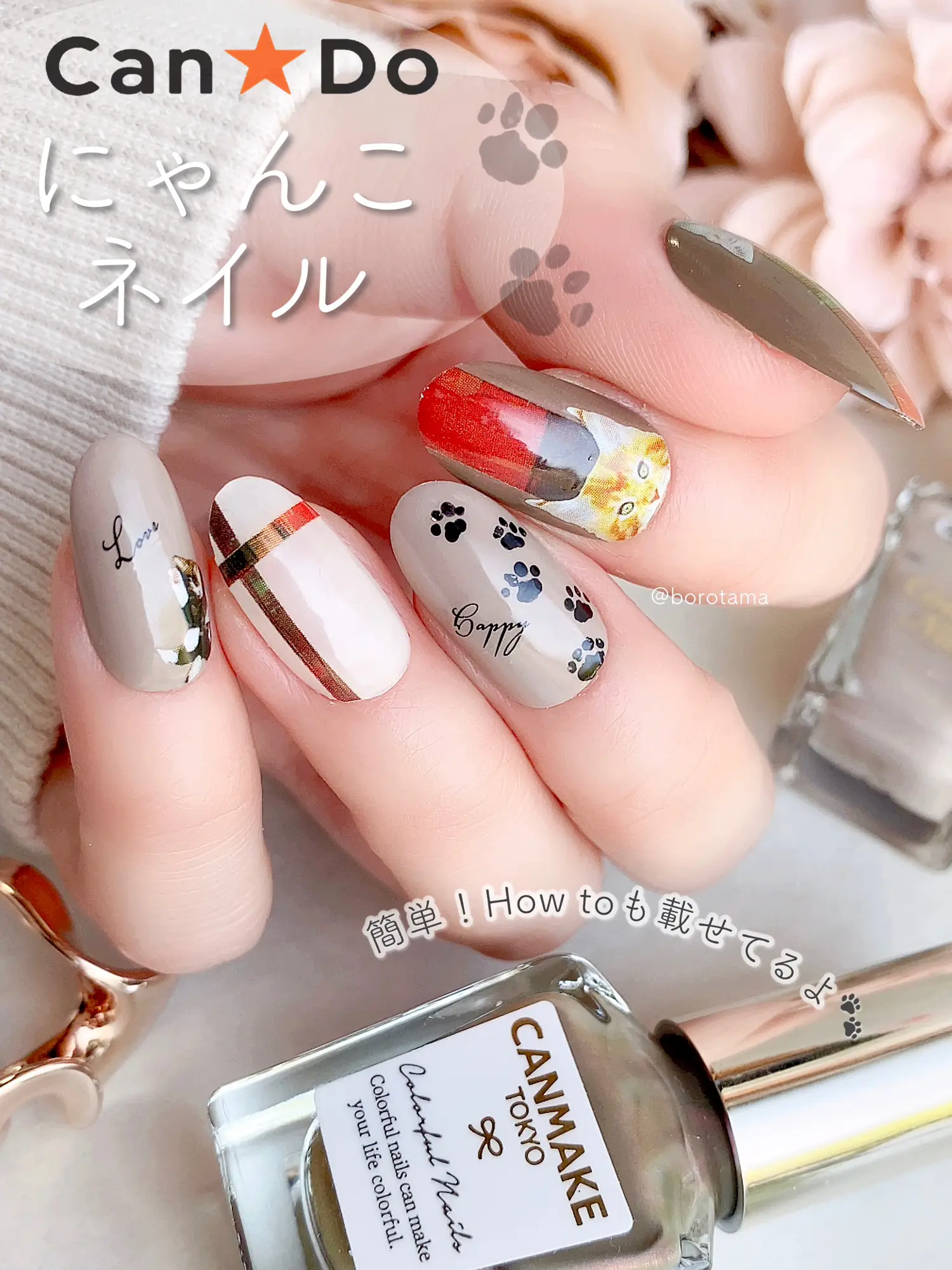 Can★Do×CANMAKEで簡単プチプラにゃんこネイル🐾 | borotamaが投稿したフォトブック | Lemon8