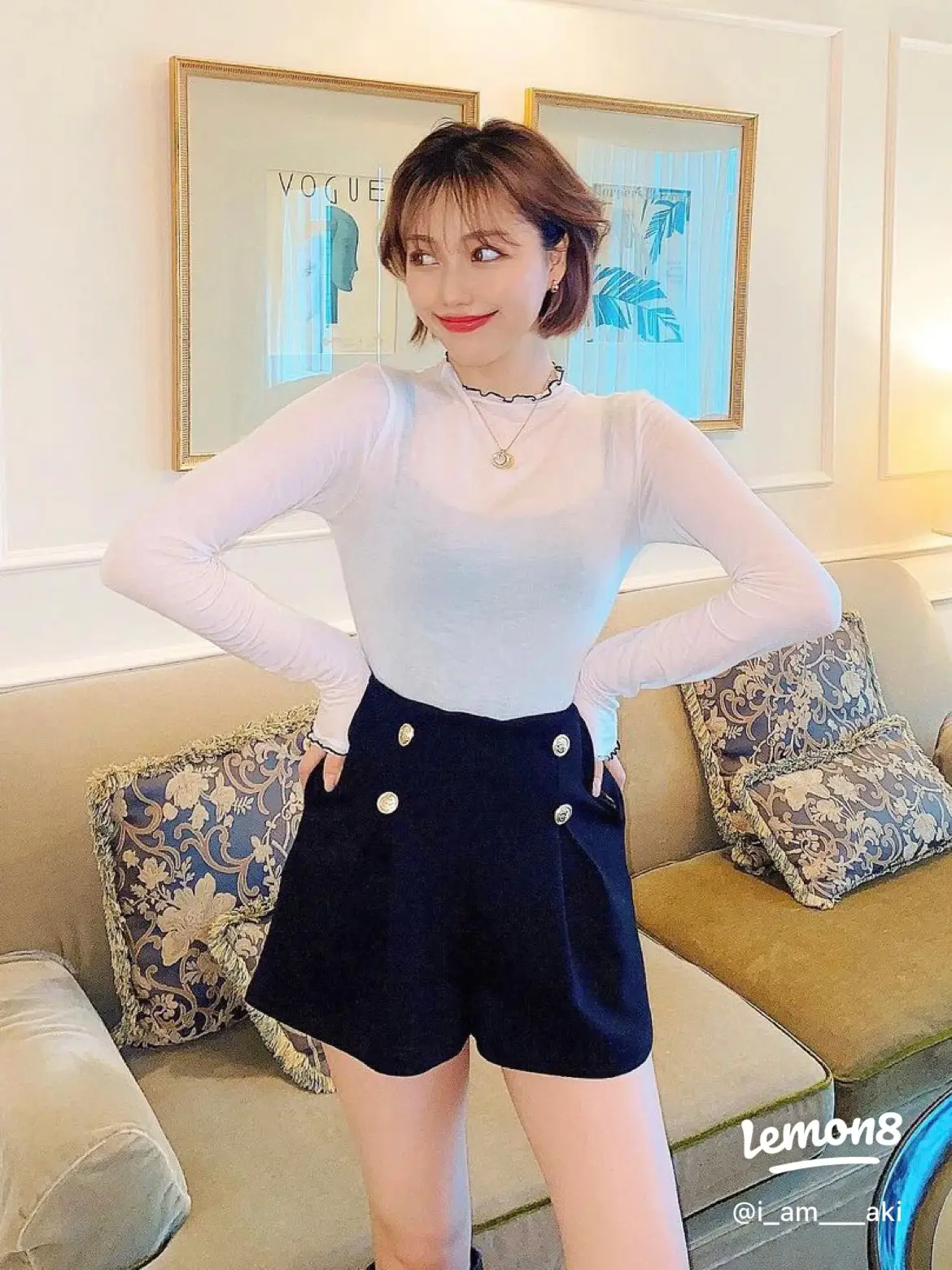 【秋】ショーパン着回しコーデ💙 | akiが投稿したフォトブック | Lemon8