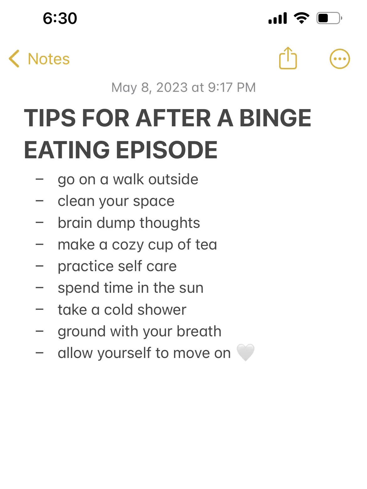 Tips for after a binge eating episode 🤍 | Gallery posted by Armani | Lemon8