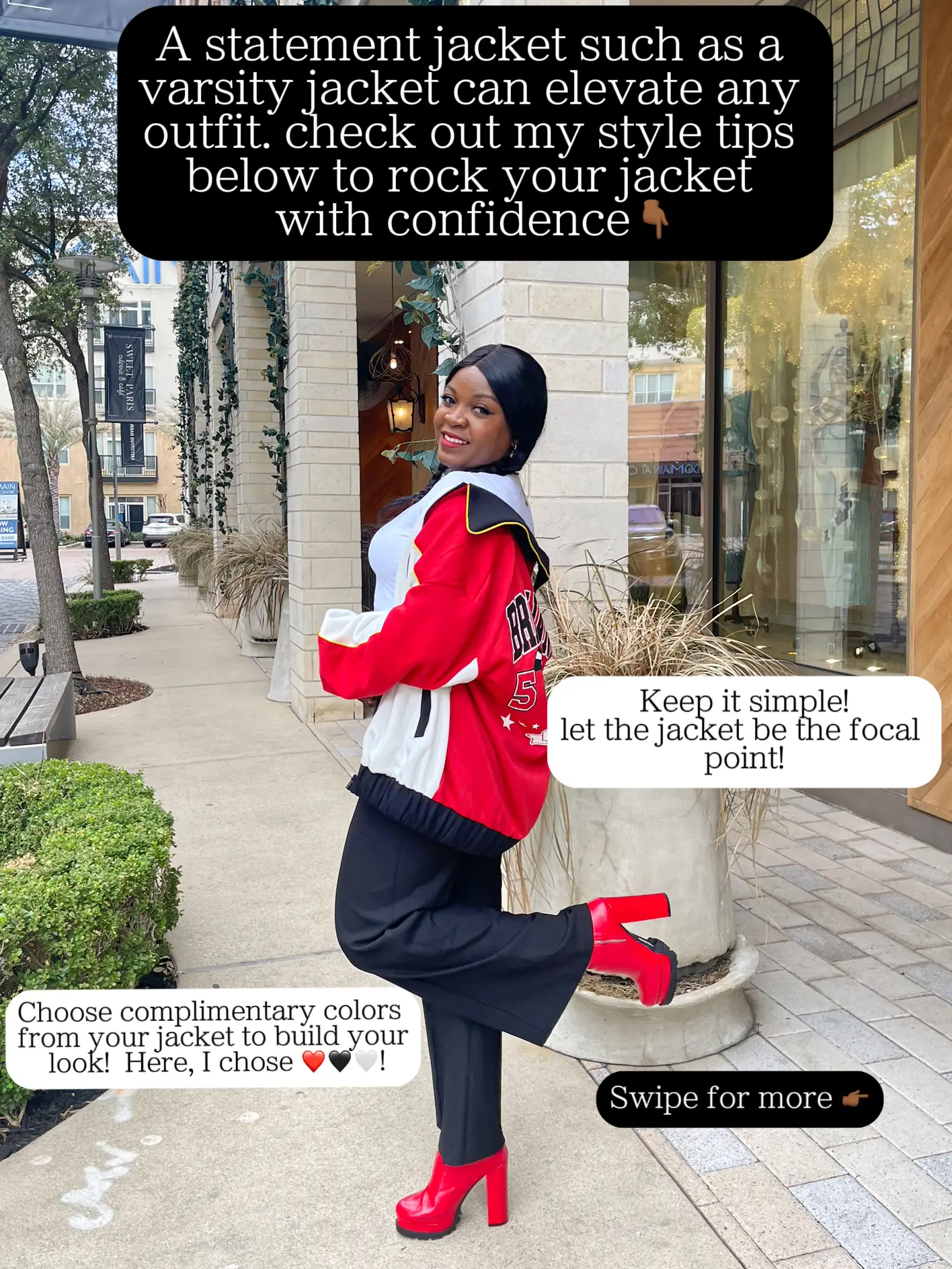 Varsity Jacket OOTD ️ | แกลเลอรีที่โพสต์โดย Sophia | Lemon8