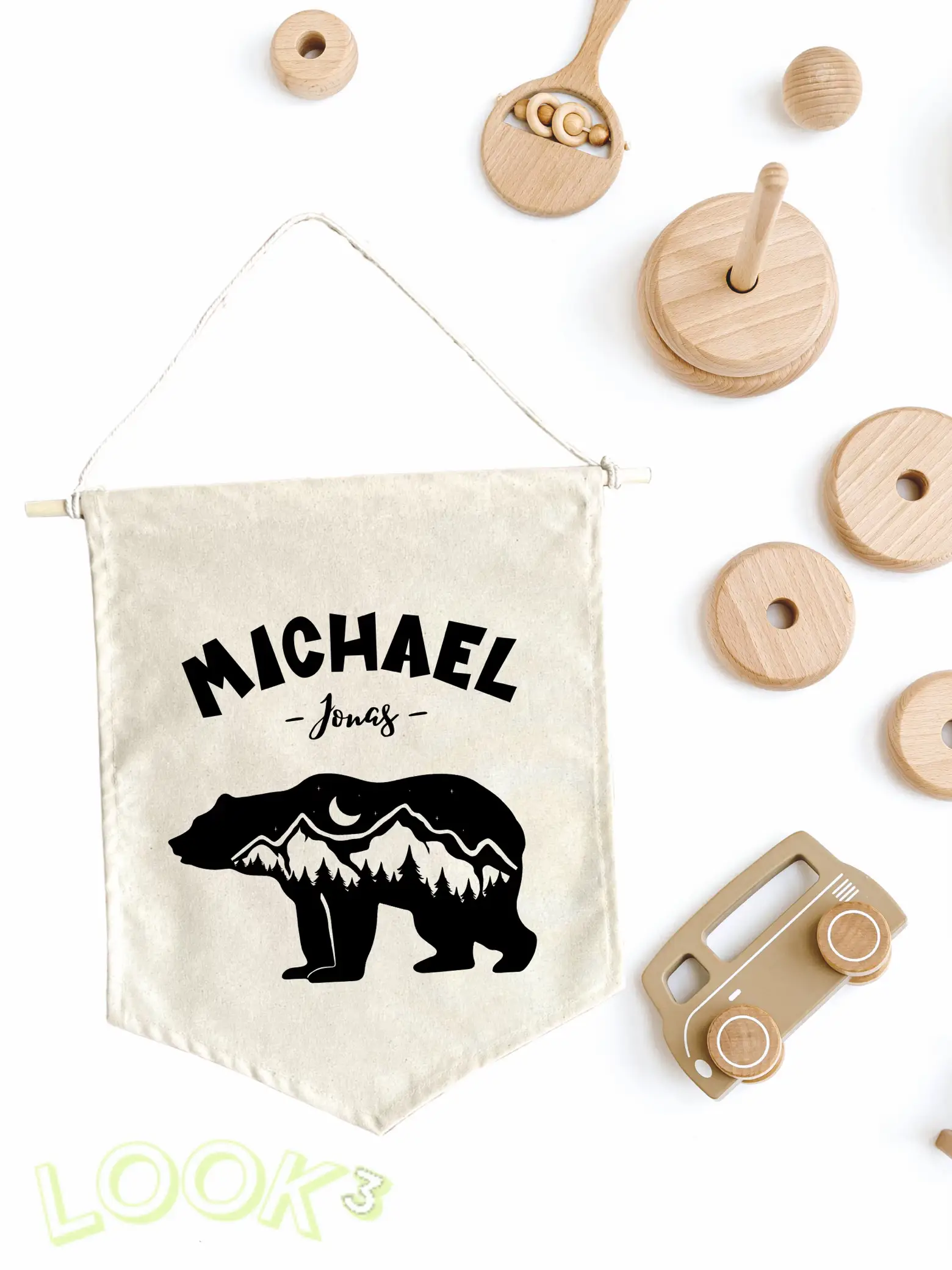 Custom Name Bear Canvas Banner | แกลเลอรีที่โพสต์โดย Azalia | Lemon8