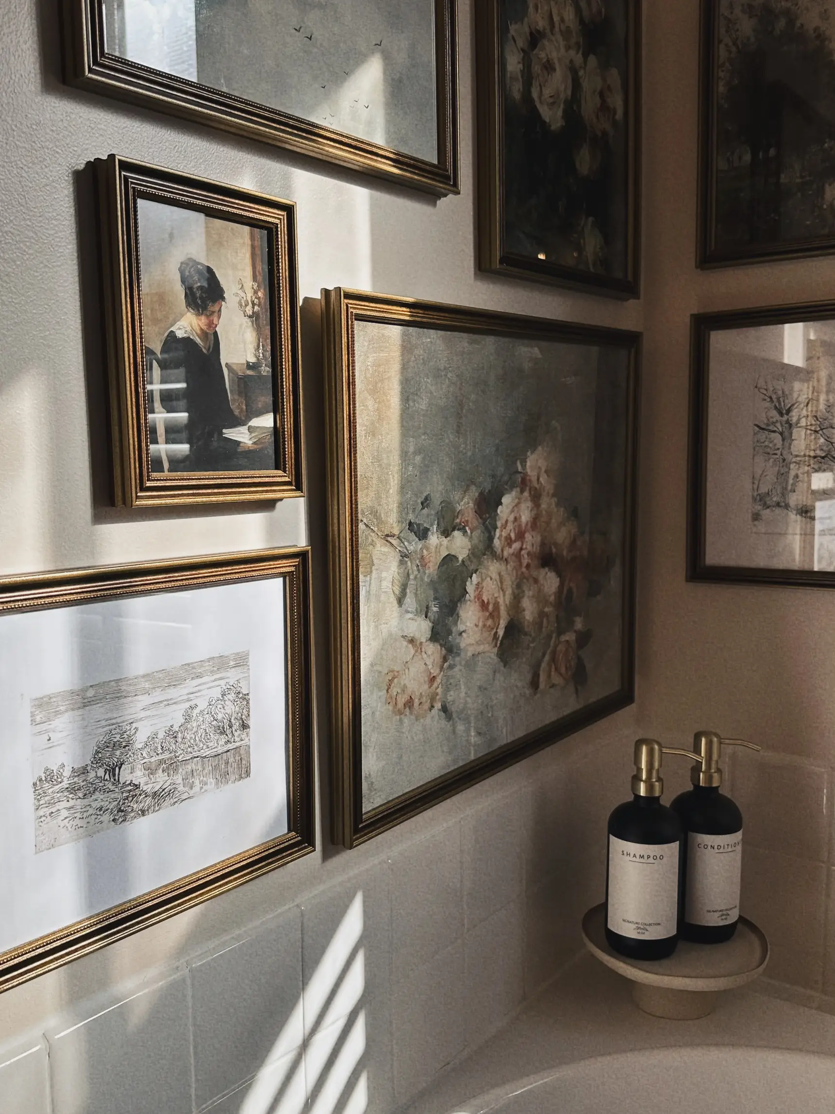 Our Bathtub Gallery Wall 😍 | Gallery posted by MB | Lemon8