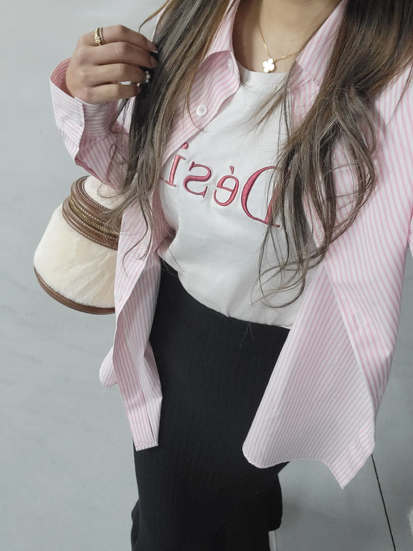 Striped Shirt 💓 153cm | Gallery posted by chiha / 低身長コーデ | Lemon8