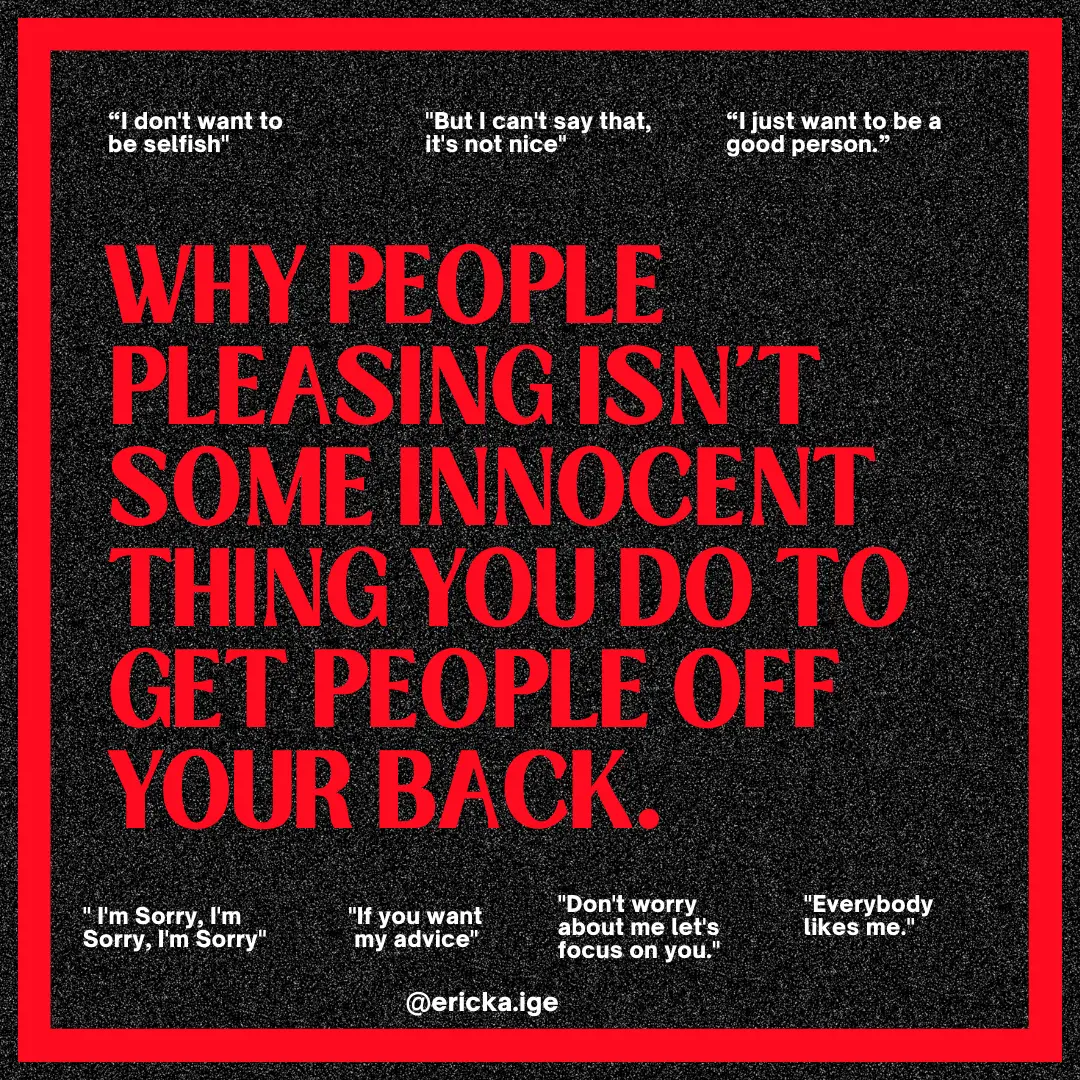 Why People Pleasing isn’t some innocent thing | Gallery posted by Ericka Ige | Lemon8